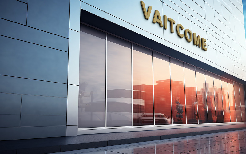 Realistic building front view mockup - TemplateMonster