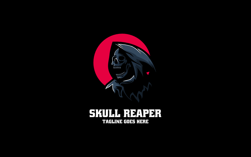 Skull Reaper Mascot Cartoon Logo 1 #442138 - TemplateMonster