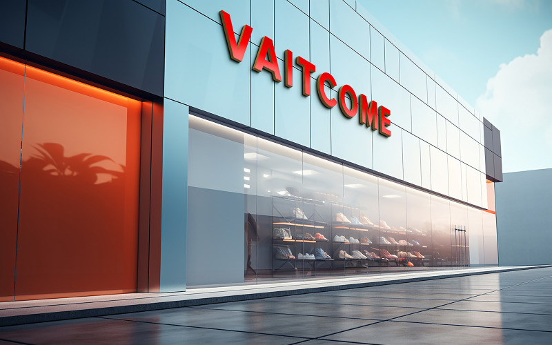 Store front building facade logo mockup - TemplateMonster