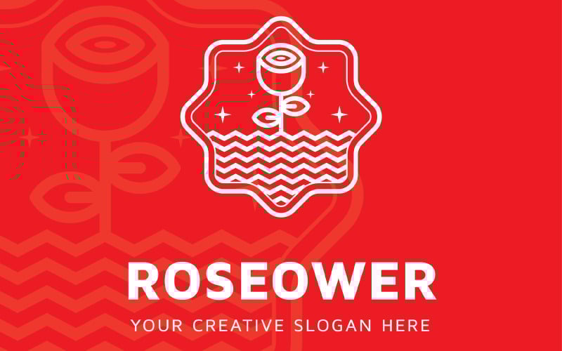 Good Rose Flower Logo Design Template - TemplateMonster
