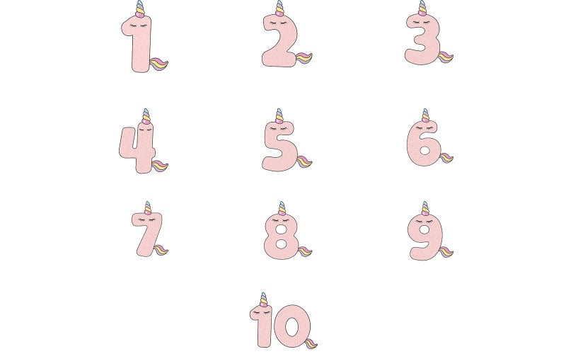 Bundle of Unicorn Numbers vectors #442544 - TemplateMonster