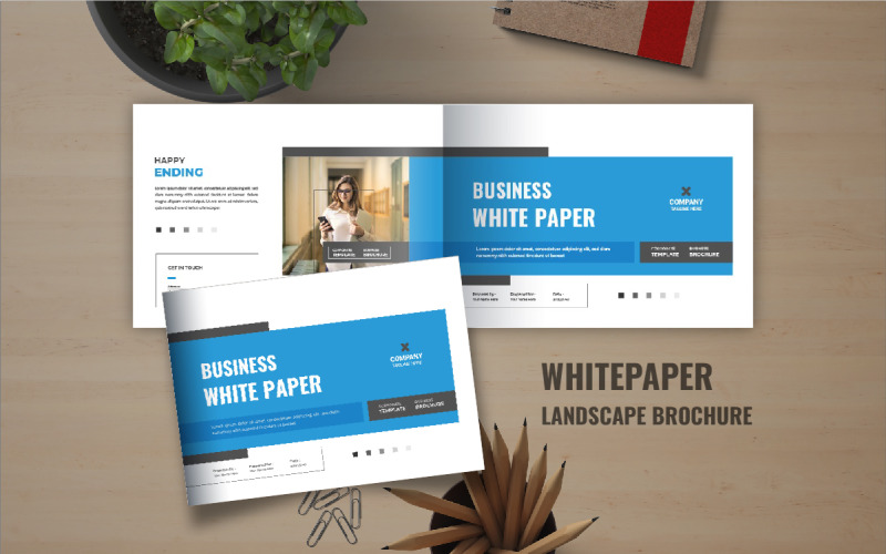 Landscape business white paper template design or Company white Paper ...