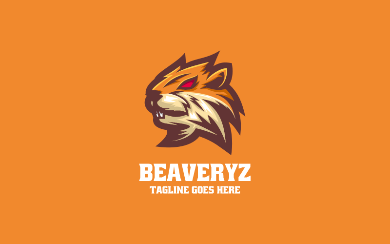 Beaver Simple Mascot Logo 1 #443270 - TemplateMonster