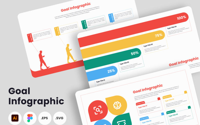Goal Infographic Template V3 #443352 - TemplateMonster
