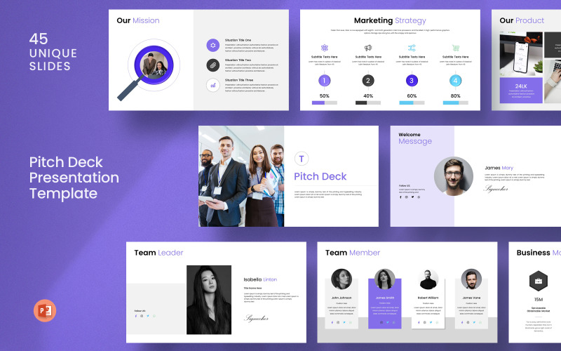 Modelo de apresentação do Pitch-Deck - TemplateMonster
