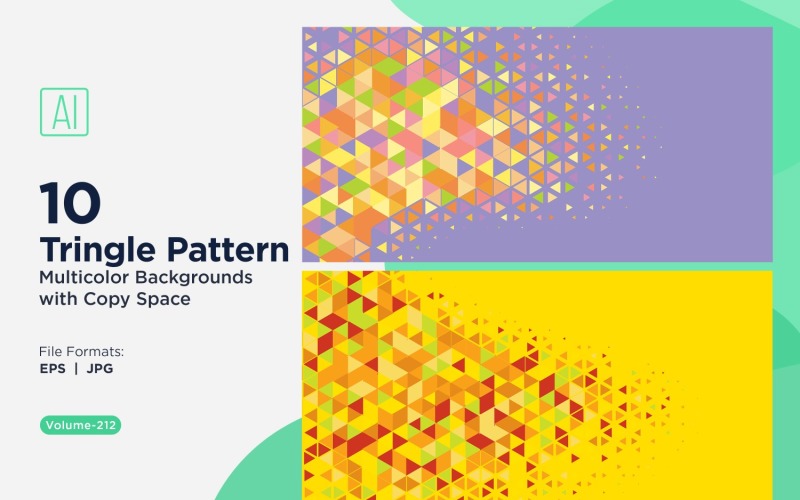 Vibrant Triangular Pattern Background in Multi Colors & Sizes 02