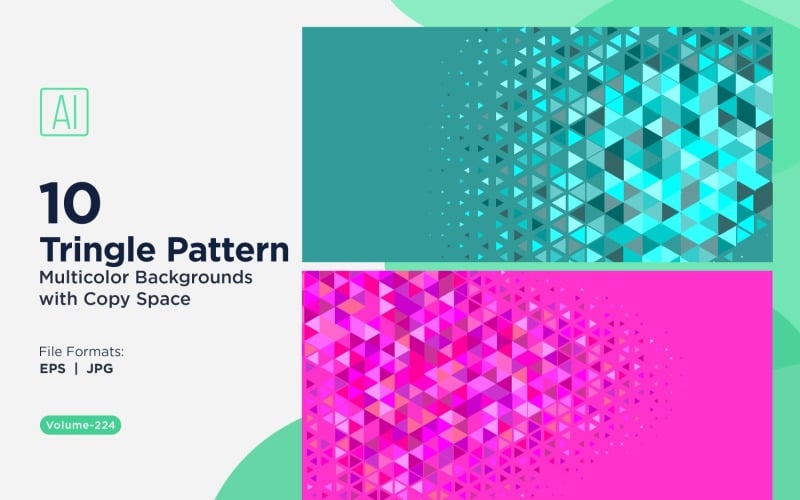 Vibrant Triangular Pattern Background in Multi Colors & Sizes 14