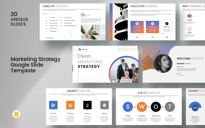 Marketing Google Slide Template #443749 - TemplateMonster