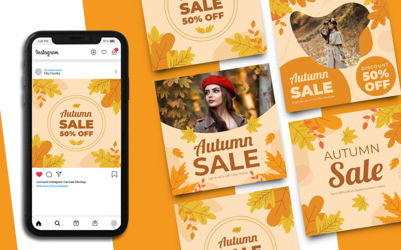 Autumn Sale Social Media Template #445193 - TemplateMonster