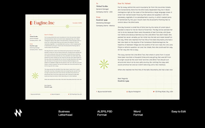 Creative Simple Letterhead #445275 - TemplateMonster