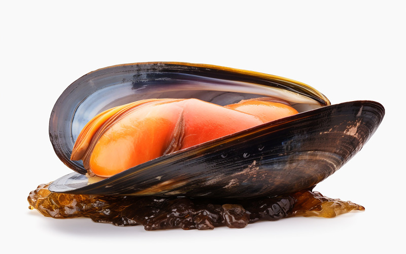 Fresh mussel isolated on transparent background