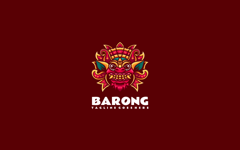 Balinese Barong Mascot Cartoon Logo #445318 - TemplateMonster