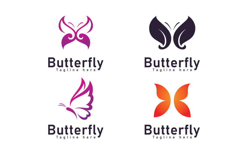 Modèle de conception de logo papillon illustration vectorielle V13