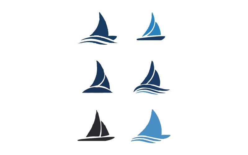 Boats logos silhouette vector art illustration