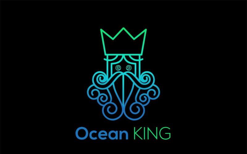 Ocean King Logo & Octopus King Logo - TemplateMonster