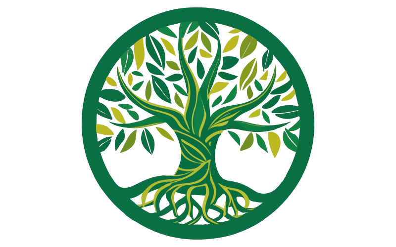 Tree of life icon silhouette vector art illustration