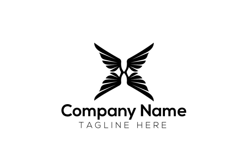 X Phoenix & Letter X Wing Logo Design Template 2