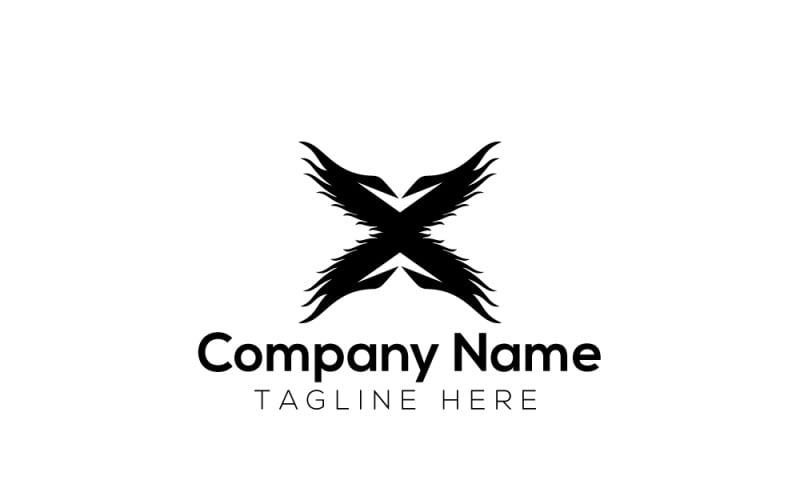 X Phoenix & Letter X Wing Logo Design Template