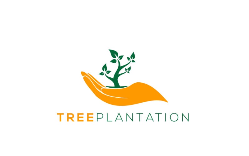 Tree Plantation Logo Design Template - TemplateMonster