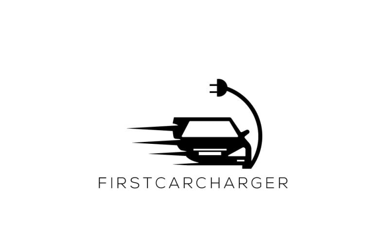 First Car Charger Logo Design Template - TemplateMonster