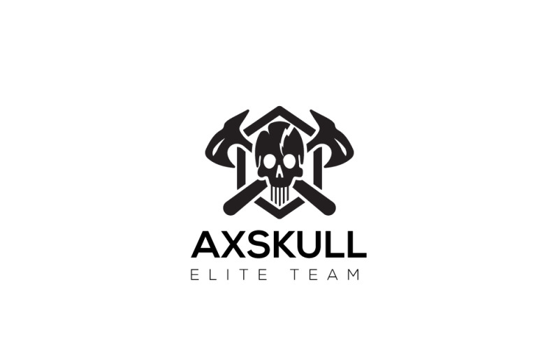 Ax Skull Logo Design Template 2 #446156 - TemplateMonster