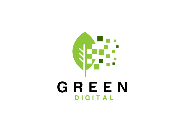 Green Digital Logo Design Template #446173 - TemplateMonster