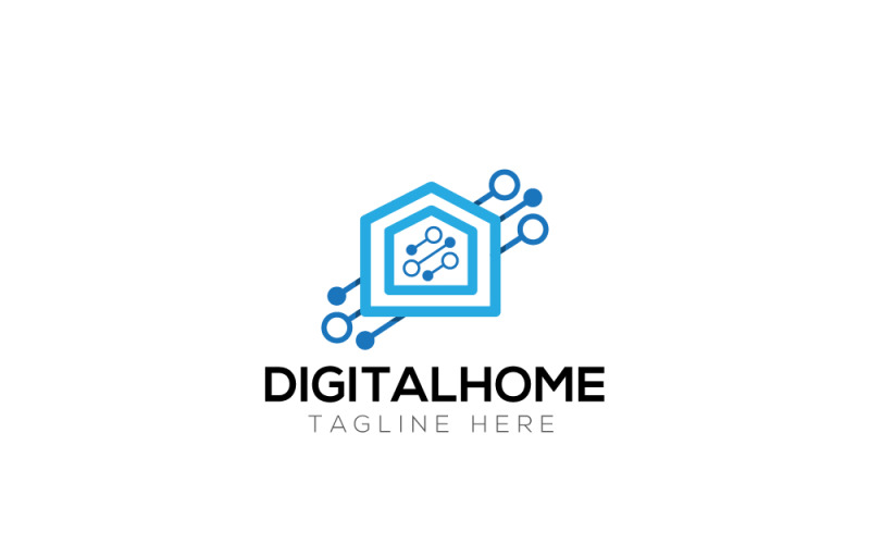 Digital Home Logo Design Template #446281 - TemplateMonster