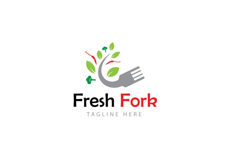 Fresh Fork Logo Design Template #446251 - TemplateMonster