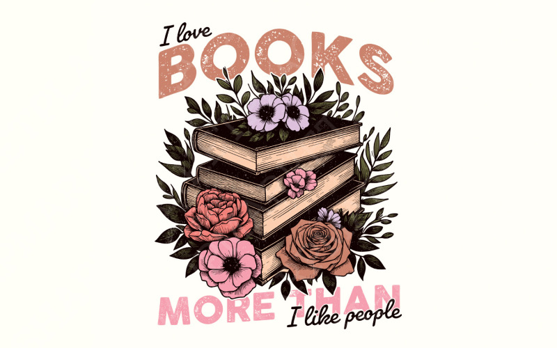 I Like Books More Than People PNG, Book png, Reading png, Digital ...