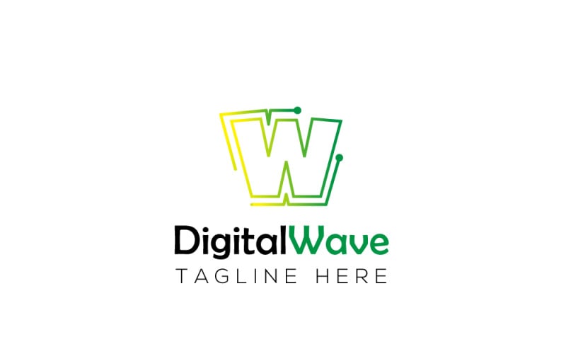 Digital Wave Logo Design Template #446317 - TemplateMonster