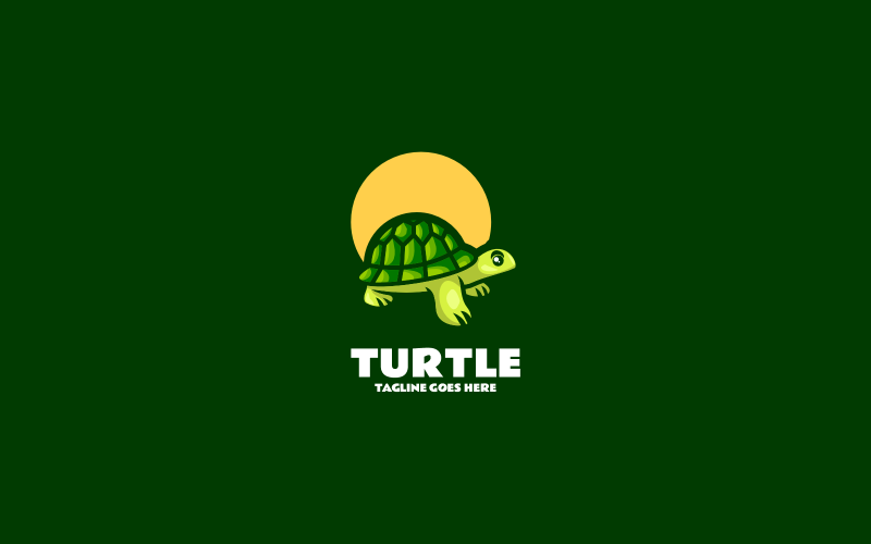 Turtle Simple Mascot Logo 3 #446469 - TemplateMonster