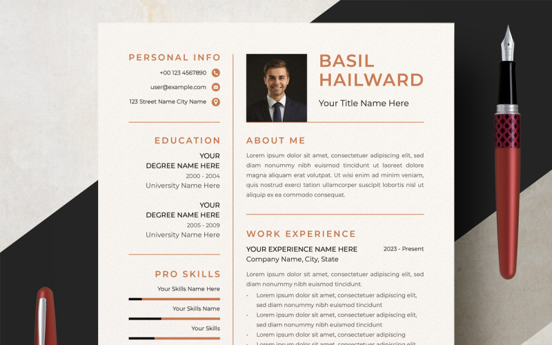 Executive CV Design Template #446535 - TemplateMonster