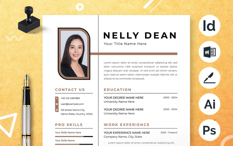 Unique Creative Resume Layout #446530 - TemplateMonster
