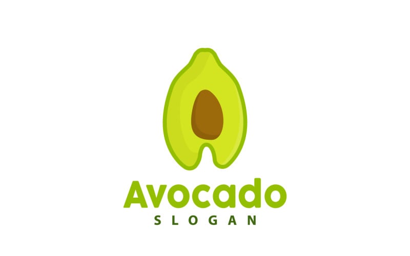 Avocado Logo Fresh Fruit Vector Design V6 - TemplateMonster
