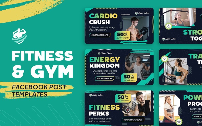 Fitness and Gym Facebook Post Templates - TemplateMonster