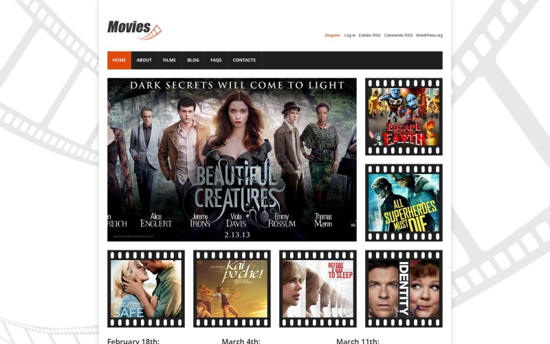 Фильм отзывчивая тема Wordpress Movie Wordpress минималистичный шаблон