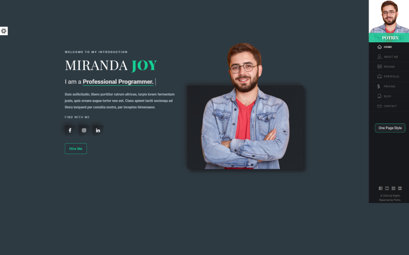 Personal Portfolio HTML Template - Portix - TemplateMonster