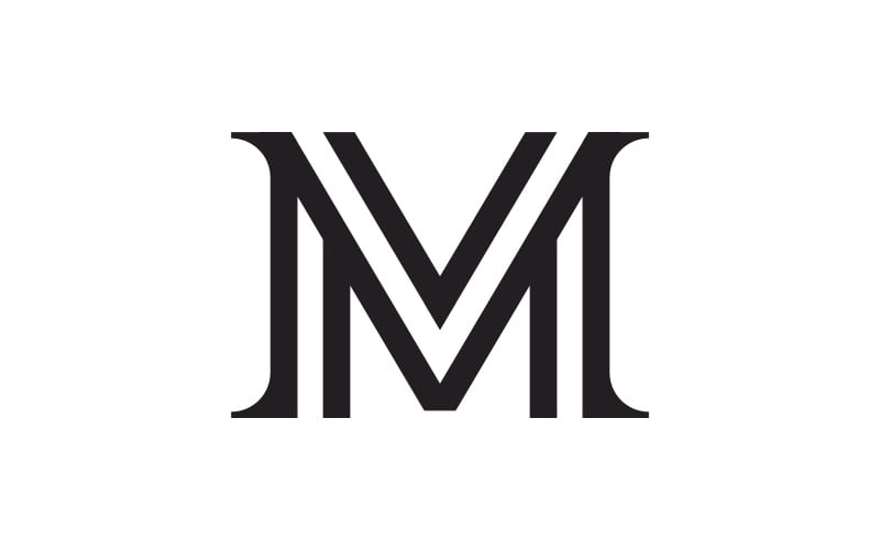 Letter M minimal logo icon design template elements V1