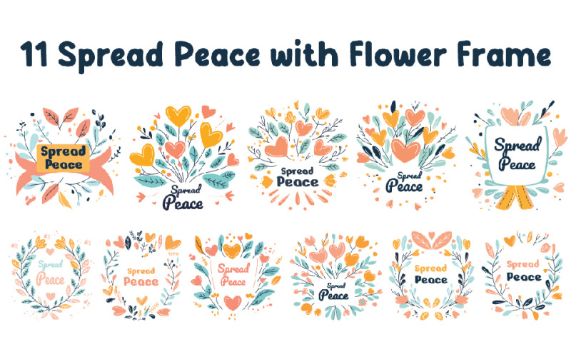 11 Spread Peace with Flower Frame #447358 - TemplateMonster