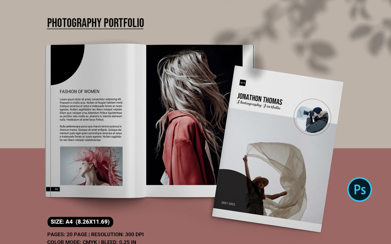 Plantilla de Photoshop para portafolio de fotografía