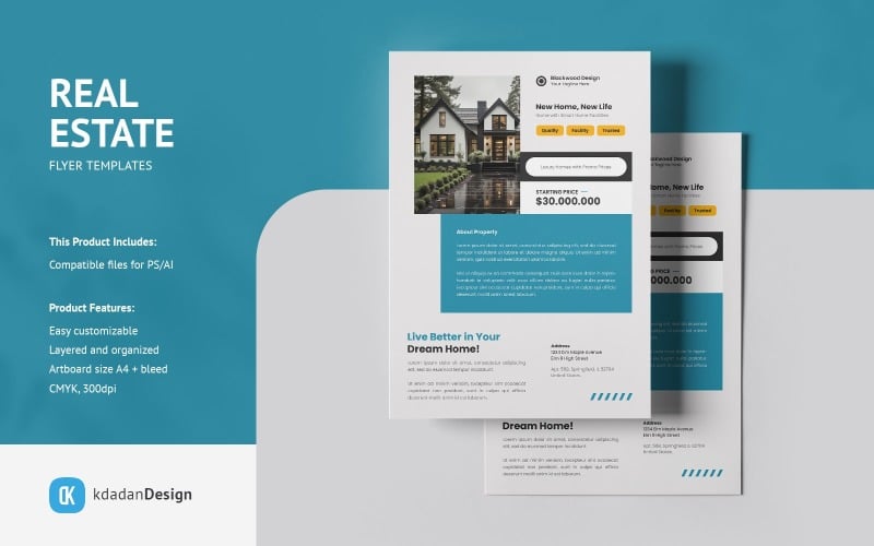 Real Estate Flyer PSD Design Templates Vol 124