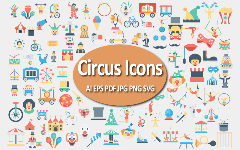 Vibrant Circus Icon Collection #447812 - TemplateMonster