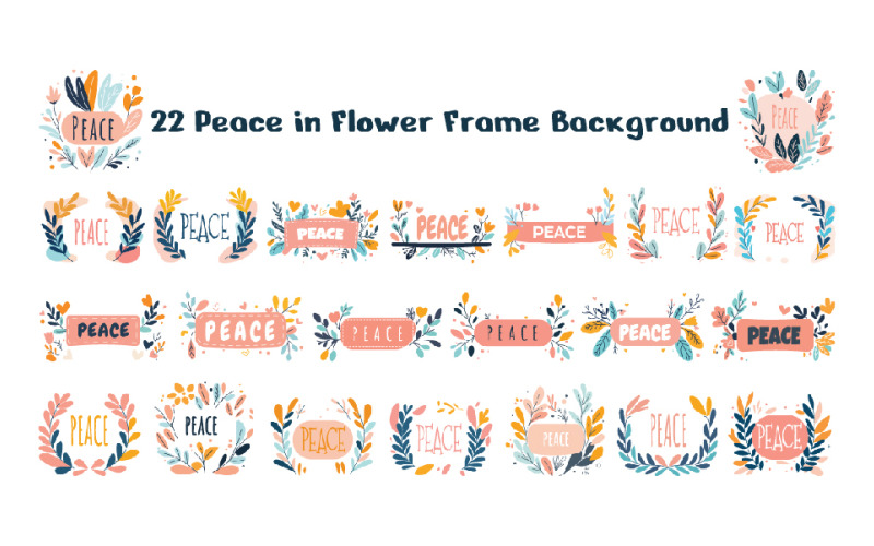 22 Peace in Flower Frame Background #448162 - TemplateMonster