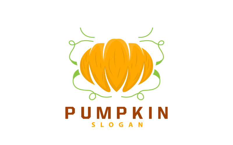 Premium Pumpkin Logo Halloween Fruit Design V4