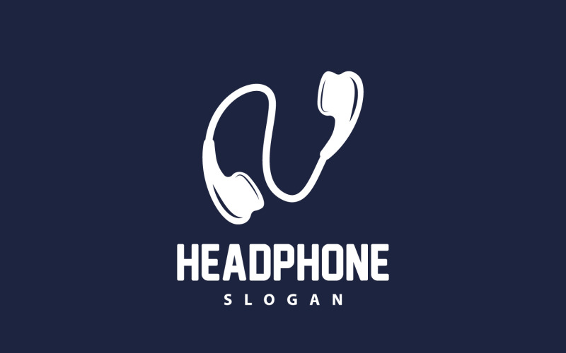 Fone de ouvido Logo Music Listening Device Vector V10