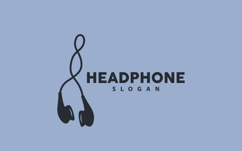Fone de ouvido Logo Music Listening Device Vector V12