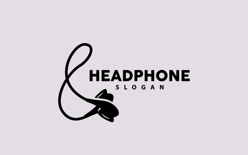 Fone de ouvido Logo Music Listening Device Vector V13