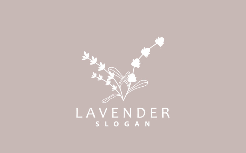 Lavender Logo Elegant Purple Flower Plant V5