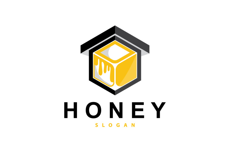Logo de miel Abeille à miel Animal Vector V7