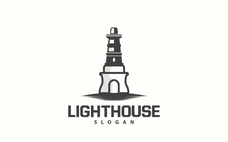 Lighthouse Logo Sea Tower Vector Template V1